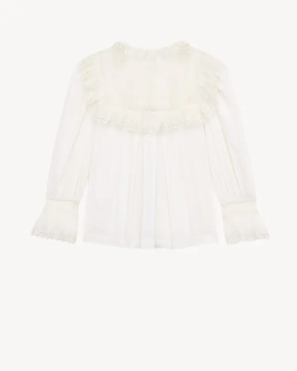 Saint Laurent Embroidered Lace Blouse