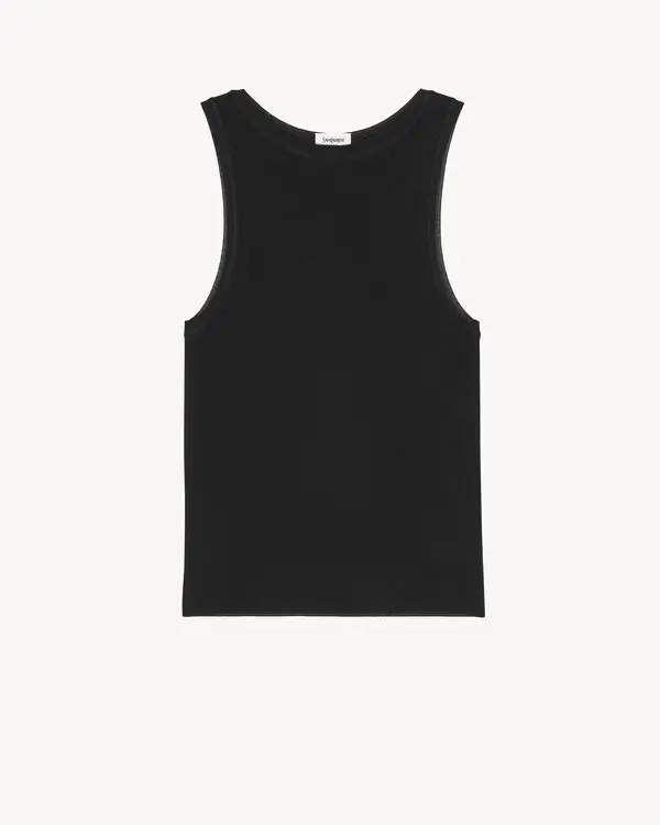 Saint Laurent Ribbed Knit Tank Top