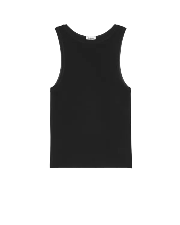 Saint Laurent Ribbed Knit Tank Top - Noir