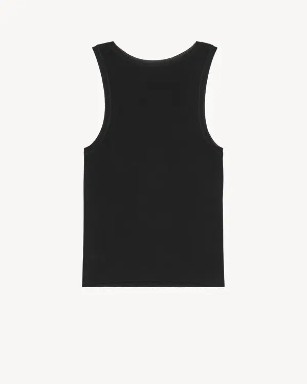Saint Laurent Ribbed Knit Tank Top - Noir