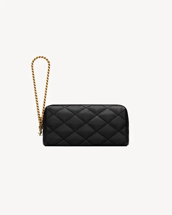 Saint Laurent Cassandre Bijou Pouch In Lambskin - Black