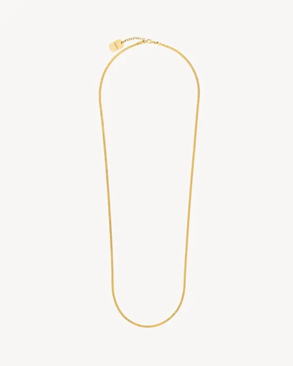 Saint Laurent Long Chain Necklace In Metal - Patinated Gold