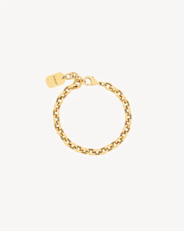 Saint Laurent Peaked Chain Bracelet In Metal - Patinated Gold