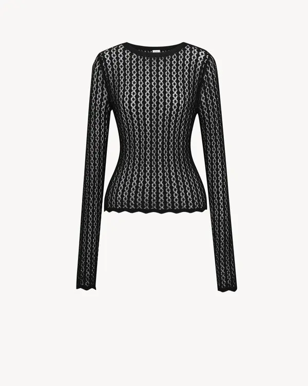 Saint Laurent Pointelle Knit Top