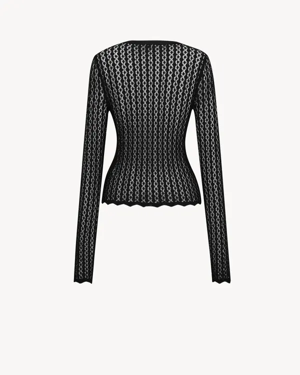 Saint Laurent Pointelle Knit Top