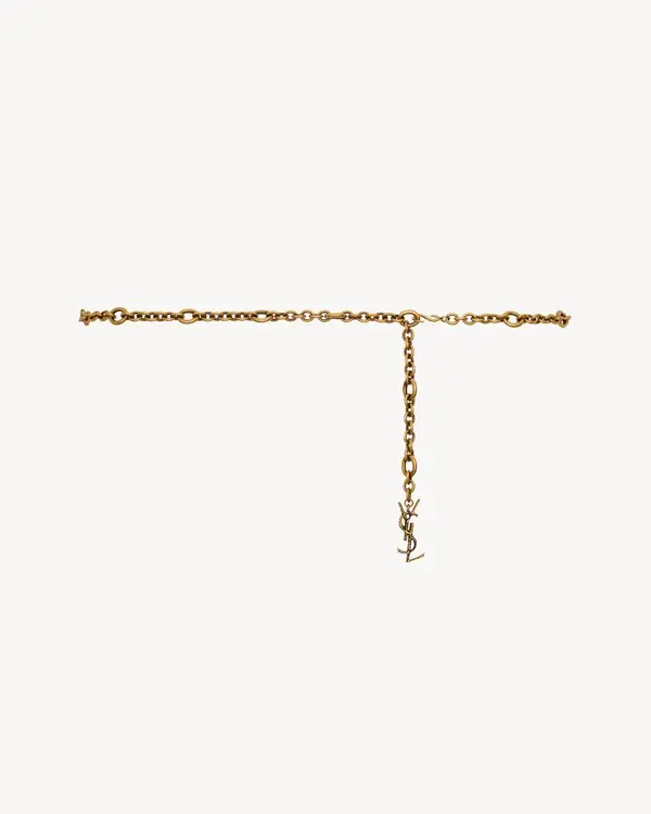 Saint Laurent Cassandre Chain Belt - Light Bronze