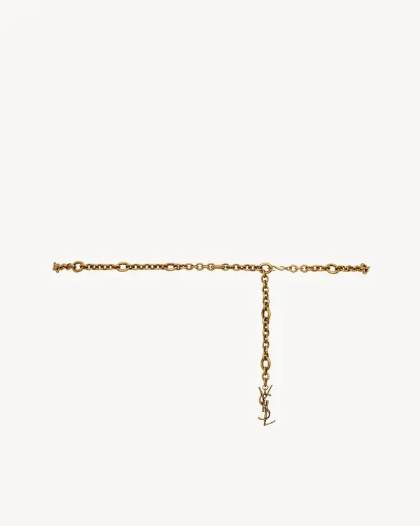 Saint Laurent Cassandre Chain Belt - Light Bronze