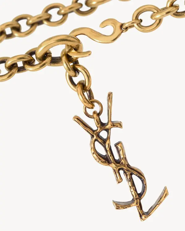 Saint Laurent Cassandre Chain Belt - Light Bronze