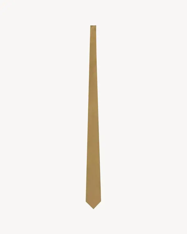 Saint Laurent Silk Satin Tapered Tie - Sand