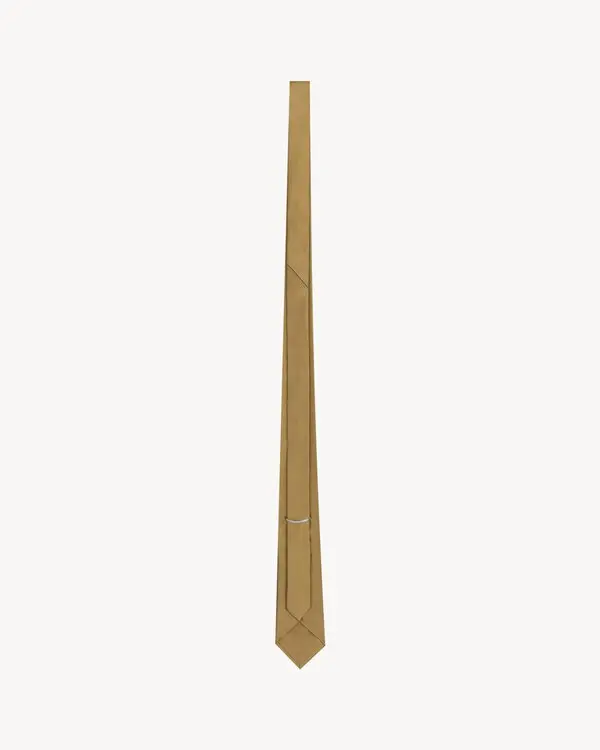 Saint Laurent Silk Satin Tapered Tie - Sand