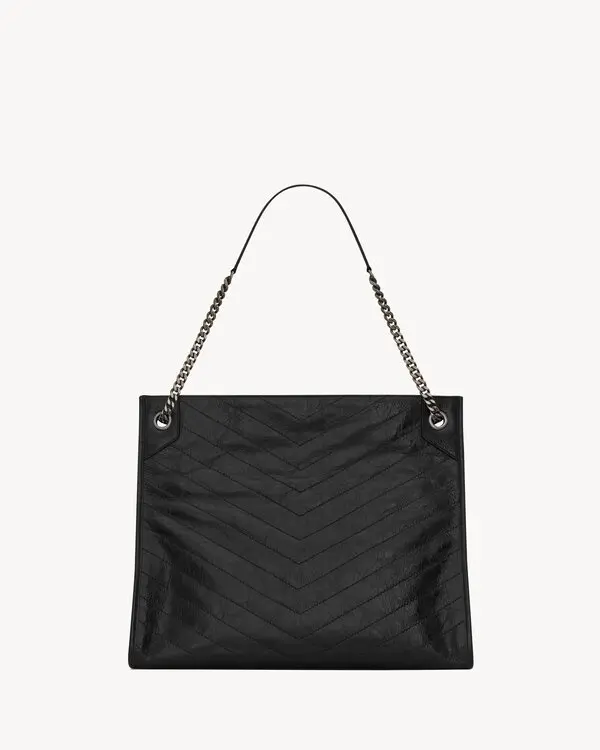 Saint Laurent Niki Large Shopping Bag In Crinkled Vintage Leather