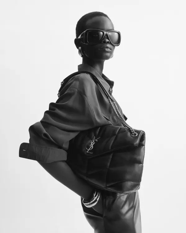 Saint Laurent Puffer Medium Lambskin Bag - Black