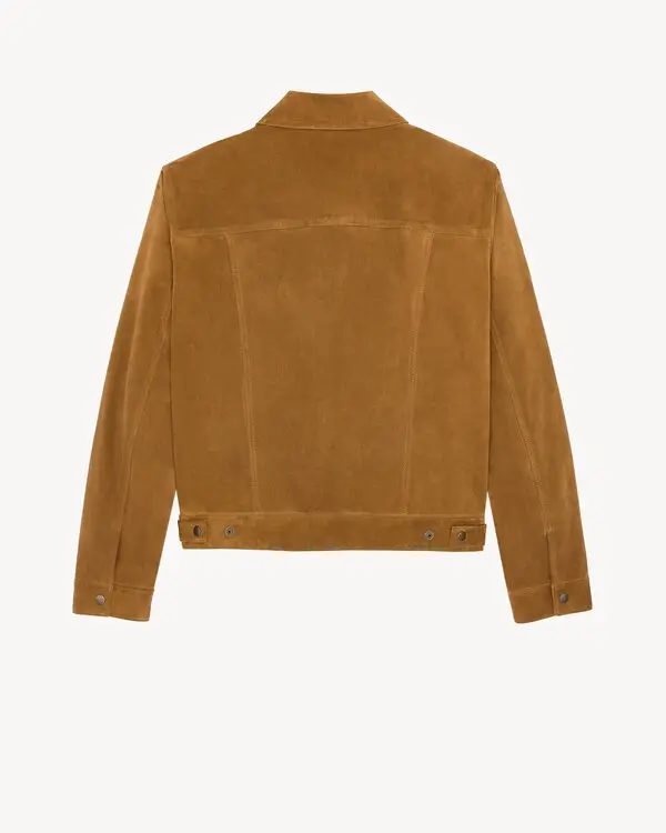 Saint Laurent Short Jacket In Vintage Split Leather - Noix
