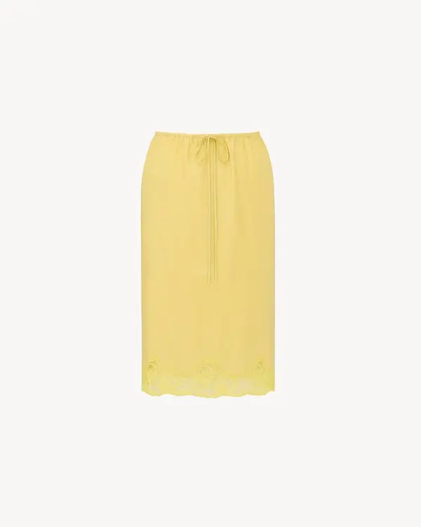 Saint Laurent Laced Half-slip Skirt In Cotton And Silk