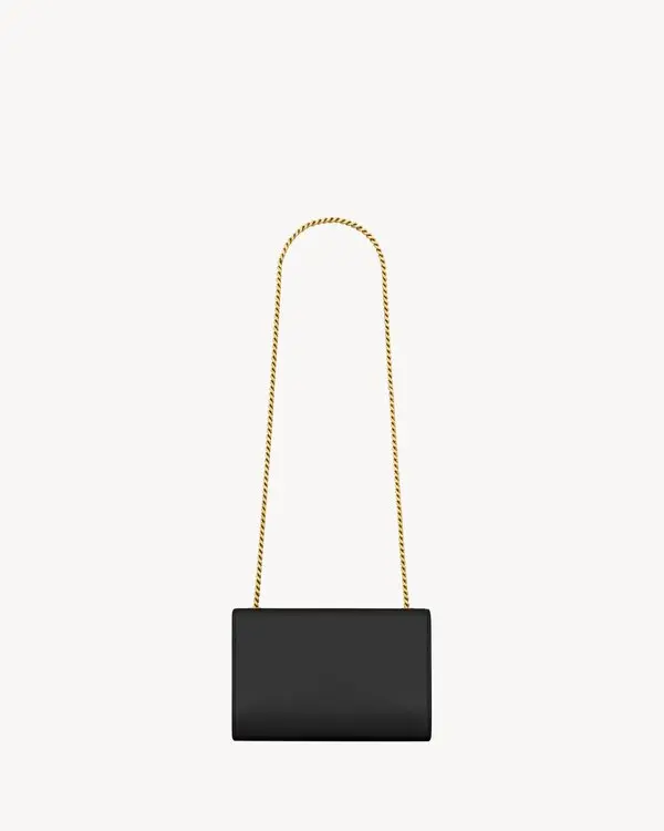 Saint Laurent Kate Small Grain De Poudre Leather Shoulder Bag - Black