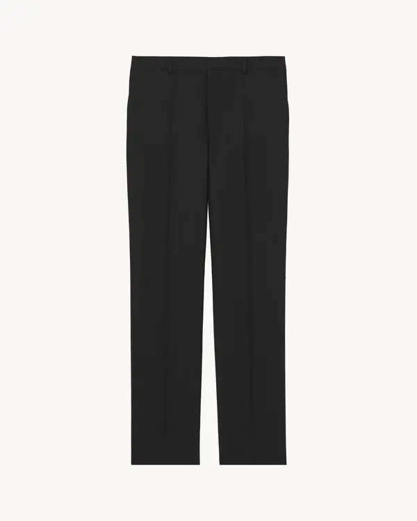 Saint Laurent Slim-fit Virgin Wool Trousers - Noir
