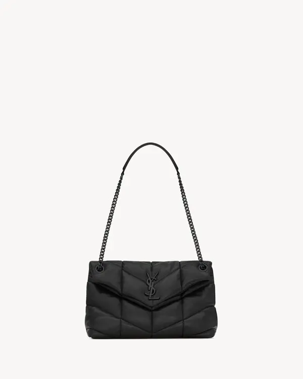 Saint Laurent Puffer Small In Lambskin - Black