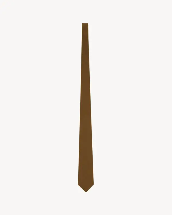 Saint Laurent Silk Taffeta Tie - Camel