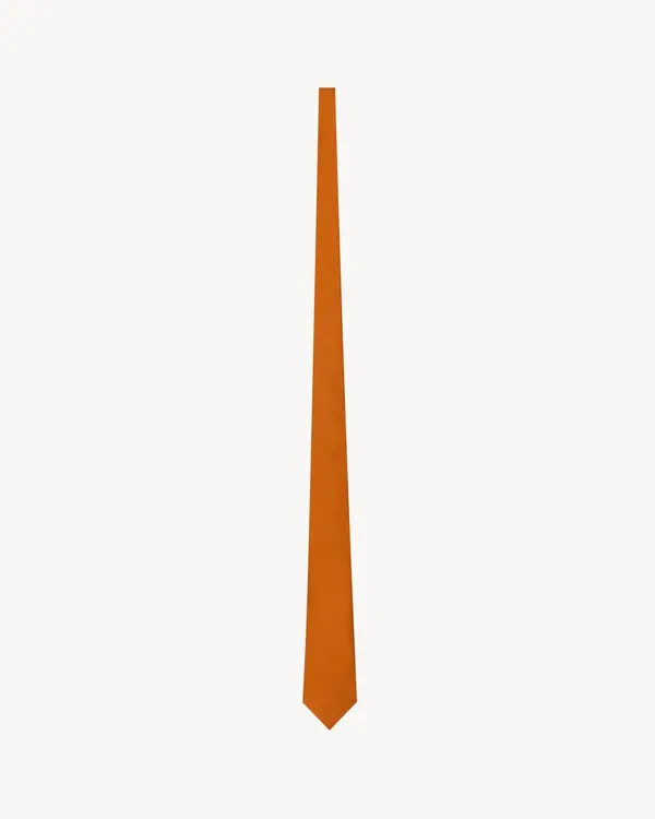 Saint Laurent Silk Satin Tie - Orange