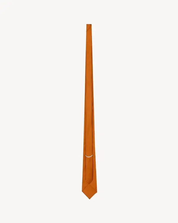 Saint Laurent Silk Satin Tie - Orange