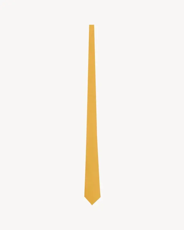Saint Laurent Tapered Viscose And Silk Tie - Yellow