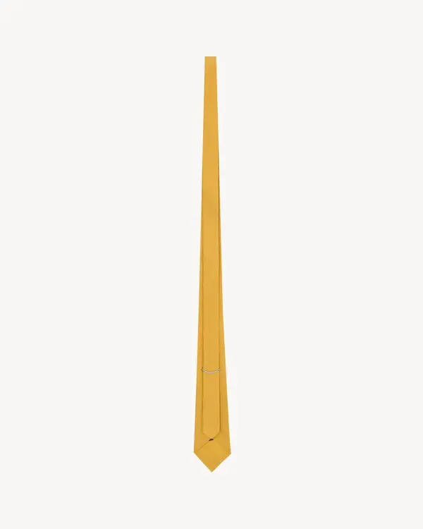 Saint Laurent Tapered Viscose And Silk Tie - Yellow