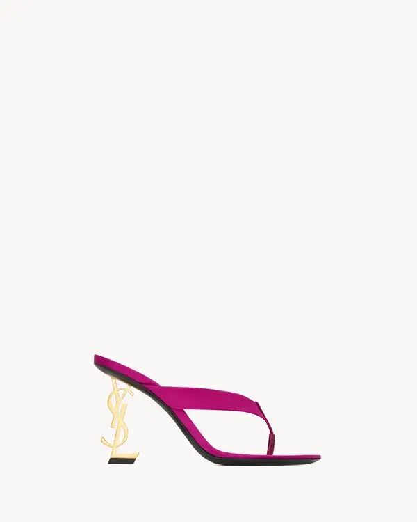 Saint Laurent Opyum Mules In Satin Crepe - Fuchsia