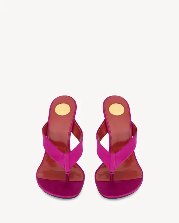 Saint Laurent Opyum Mules In Satin Crepe - Fuchsia
