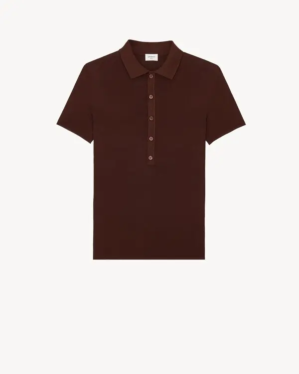 Saint Laurent Polo In Seedstitch Silk