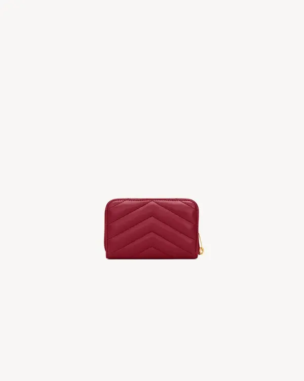 Saint Laurent Cassandre Change Purse In Lambskin - Deeply Red
