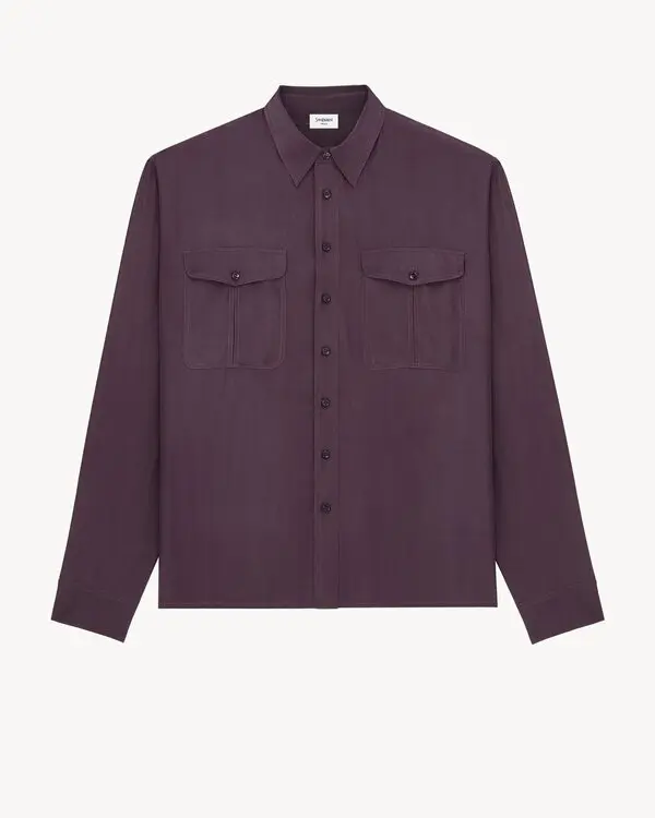 Saint Laurent Shirt In Viscose And Silk