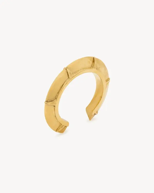 Saint Laurent Halo Cuff In Metal - Patinated Gold