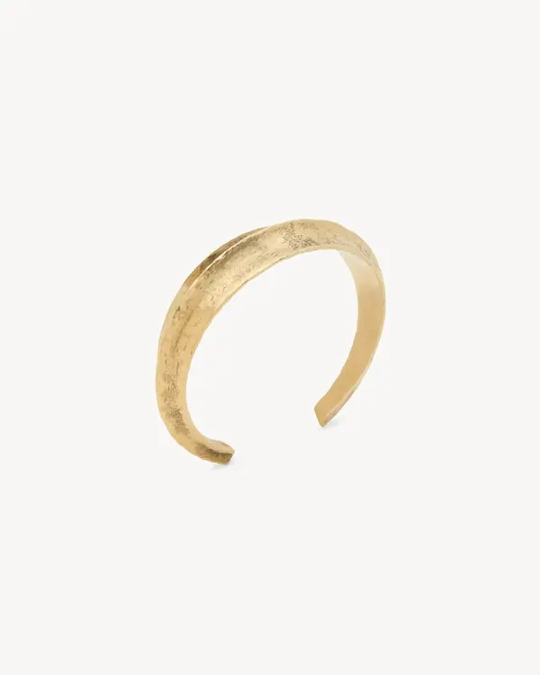Saint Laurent Ridge Cuff Bracelet - Patinated Gold