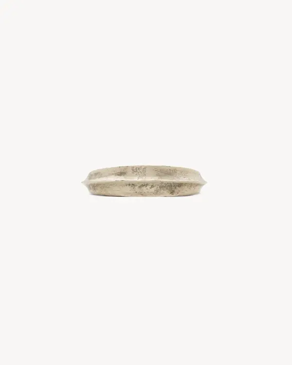 Saint Laurent Ridge Cuff In Metal - Oxidized Silver