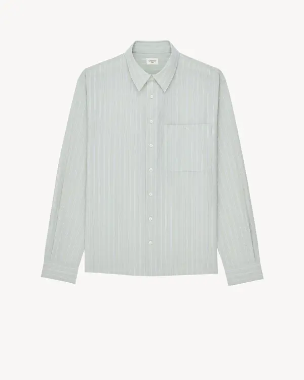 Saint Laurent Shirt In Striped Cotton