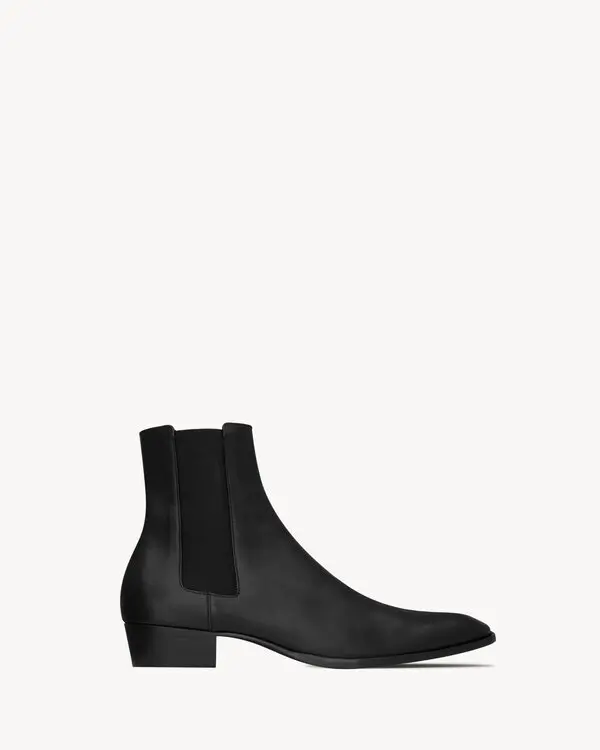 Saint Laurent Stanton Chelsea Boots In Grained Leather - Black
