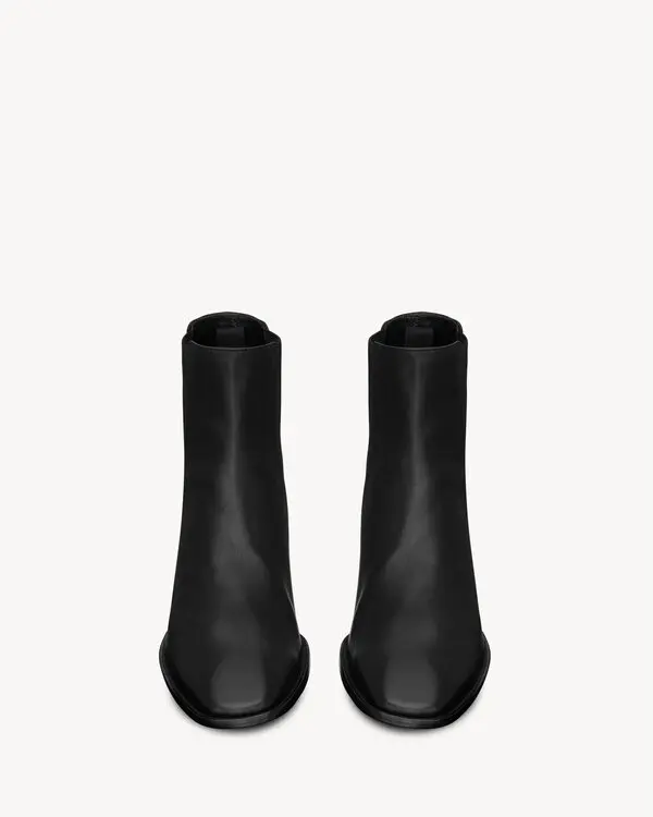 Saint Laurent Stanton Chelsea Boots In Grained Leather - Black