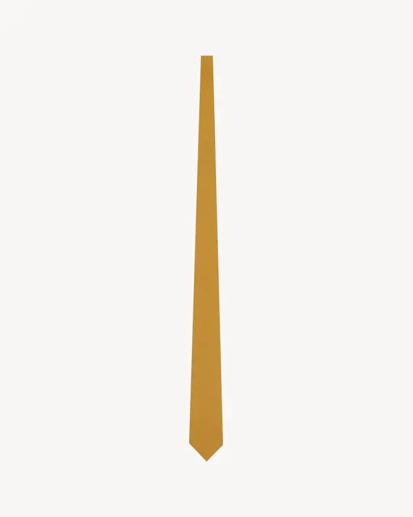 Saint Laurent Silk Habutai Neck Tie - Mustard