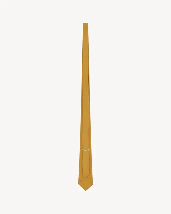 Saint Laurent Silk Habutai Neck Tie - Mustard