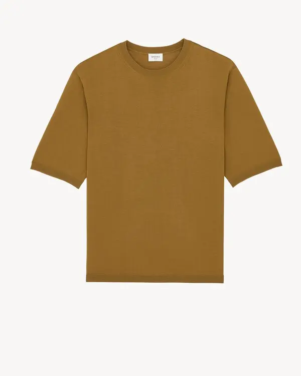 Saint Laurent Oversized T-shirt In Wool - Mordore