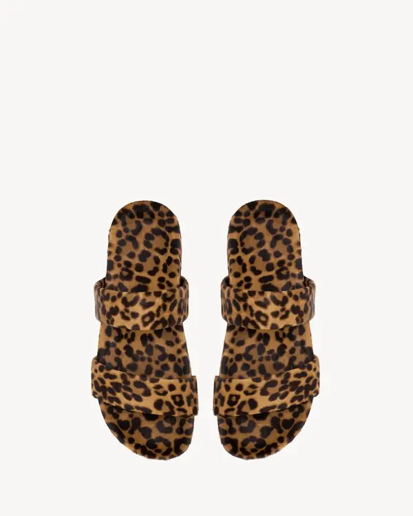 Saint Laurent Nichols Slides In Pony Hair Leather
