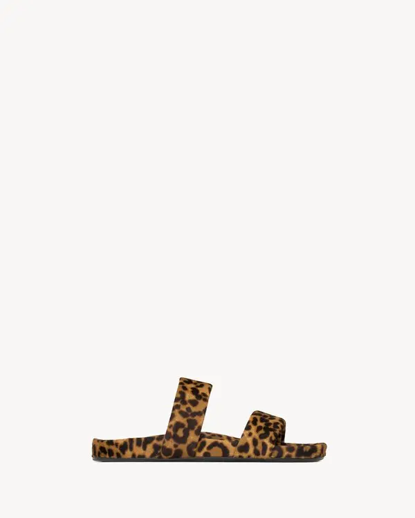 Saint Laurent Nichols Slides In Pony Hair Leather