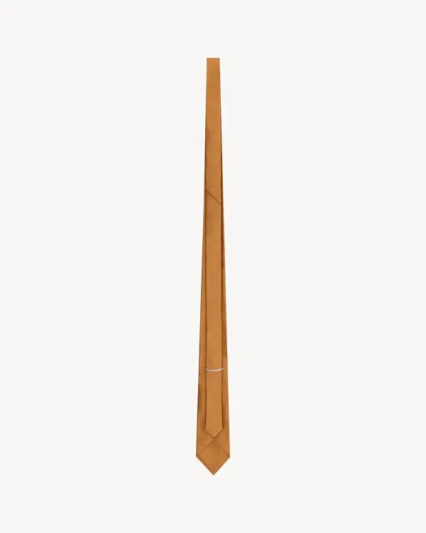 Saint Laurent Silk Satin Neck Tie - Light Brown
