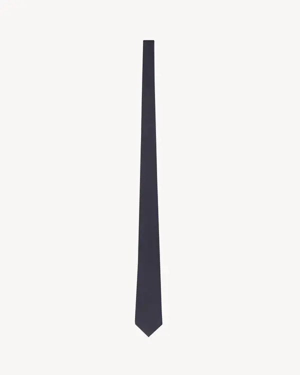 Saint Laurent Silk Satin Neck Tie - Navy