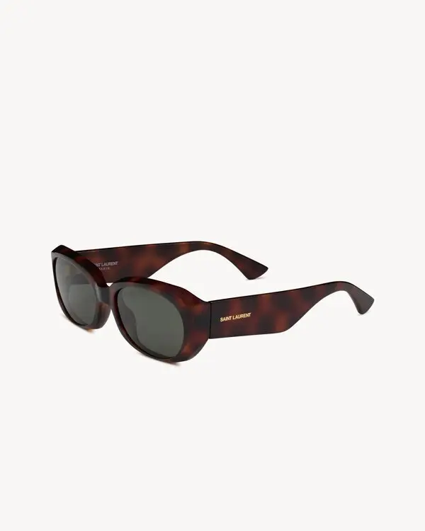 Saint Laurent Sl 868 Oval Sunglasses - Medium Havana And Grey
