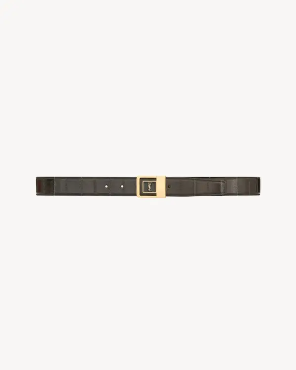 Saint Laurent La 66 Eel Belt With Cassandre Buckle - Light Musk