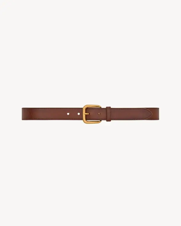 Saint Laurent Rectangular Buckle Belt - Dark Wet Clay