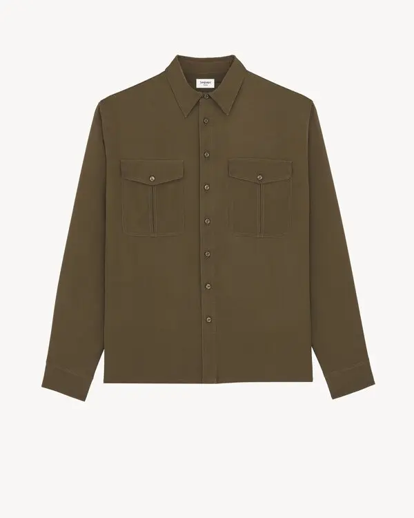 Saint Laurent Shirt In Silk Satin-back Crepe