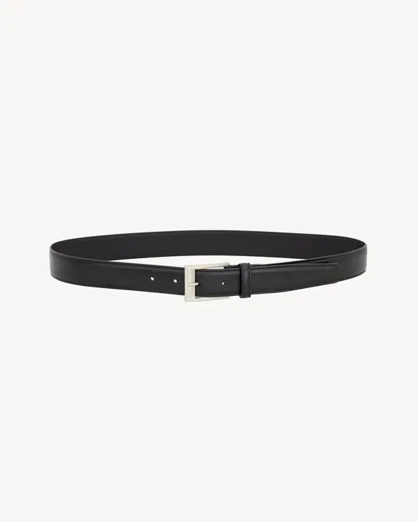 Saint Laurent Rectangular Buckle Belt In Smooth Leather