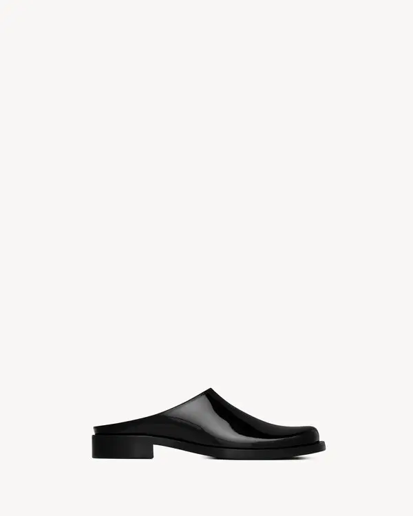 Saint Laurent Angus Mules In Patent Leather - Black